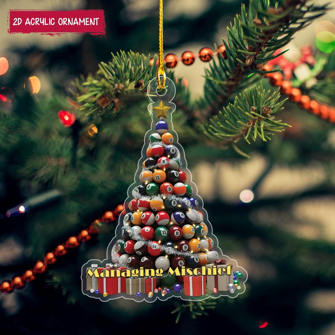 Billiard Balls Christmas Tree Ornament, Pool Table Ornament 2025 ...