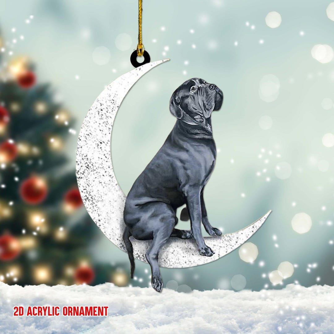 Cane Corso Dog Sit on the Moon Ornament, Cane Corso Ornament for Dog ...