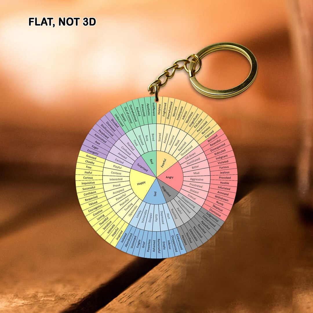 Feelings Wheel Keychain, Mental Health Accessory, Self Awareness Tool ...
