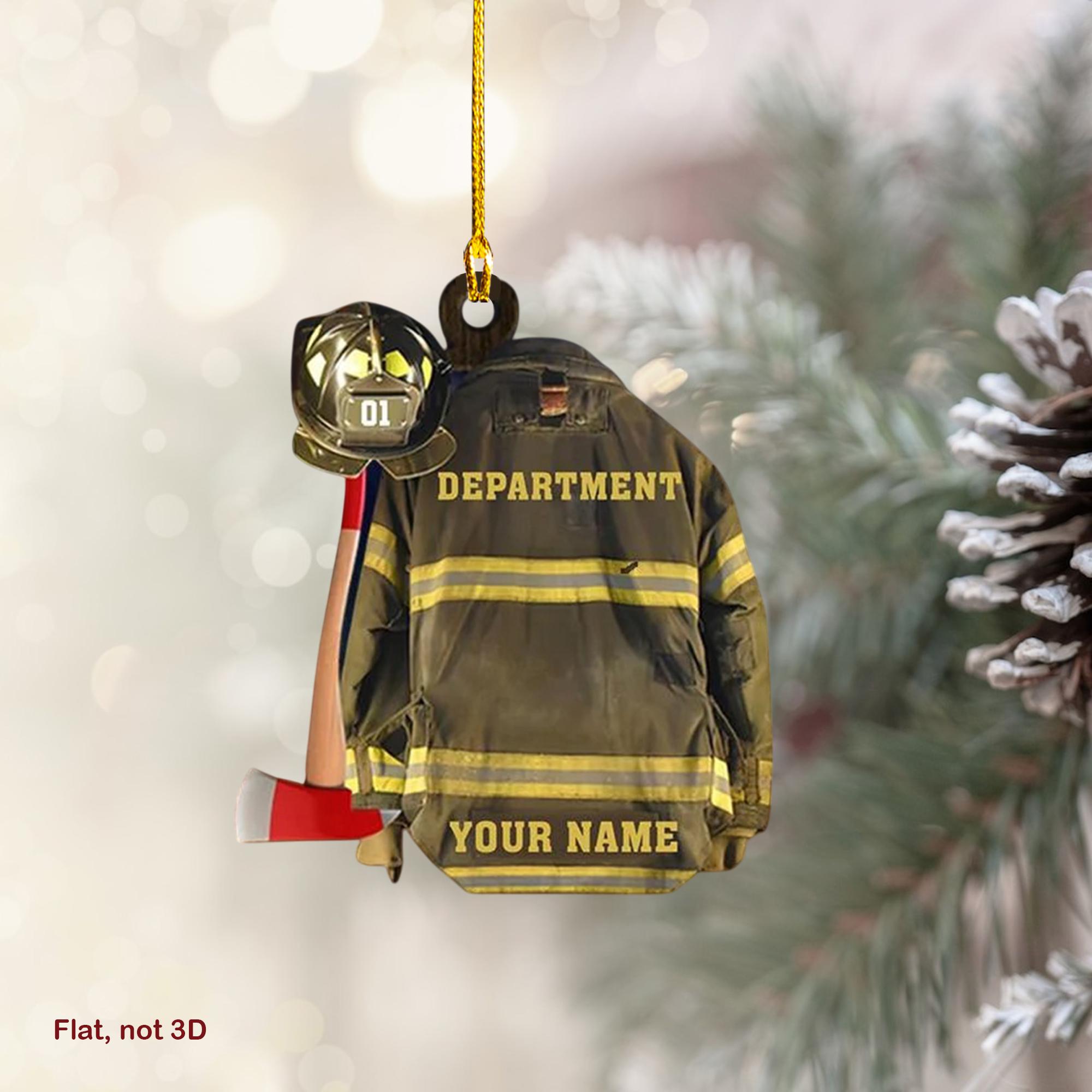 Personalized Firefighter Uniform Keychain, Firefighter Helmet & Hatchet ...