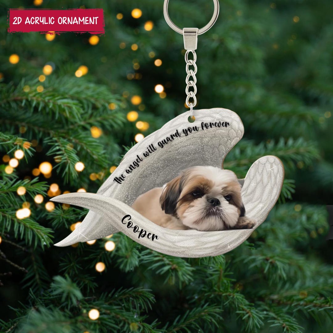 Personalized Shih Tzu Memorial Ornament, Sleeping Angel Shih Tzu ...