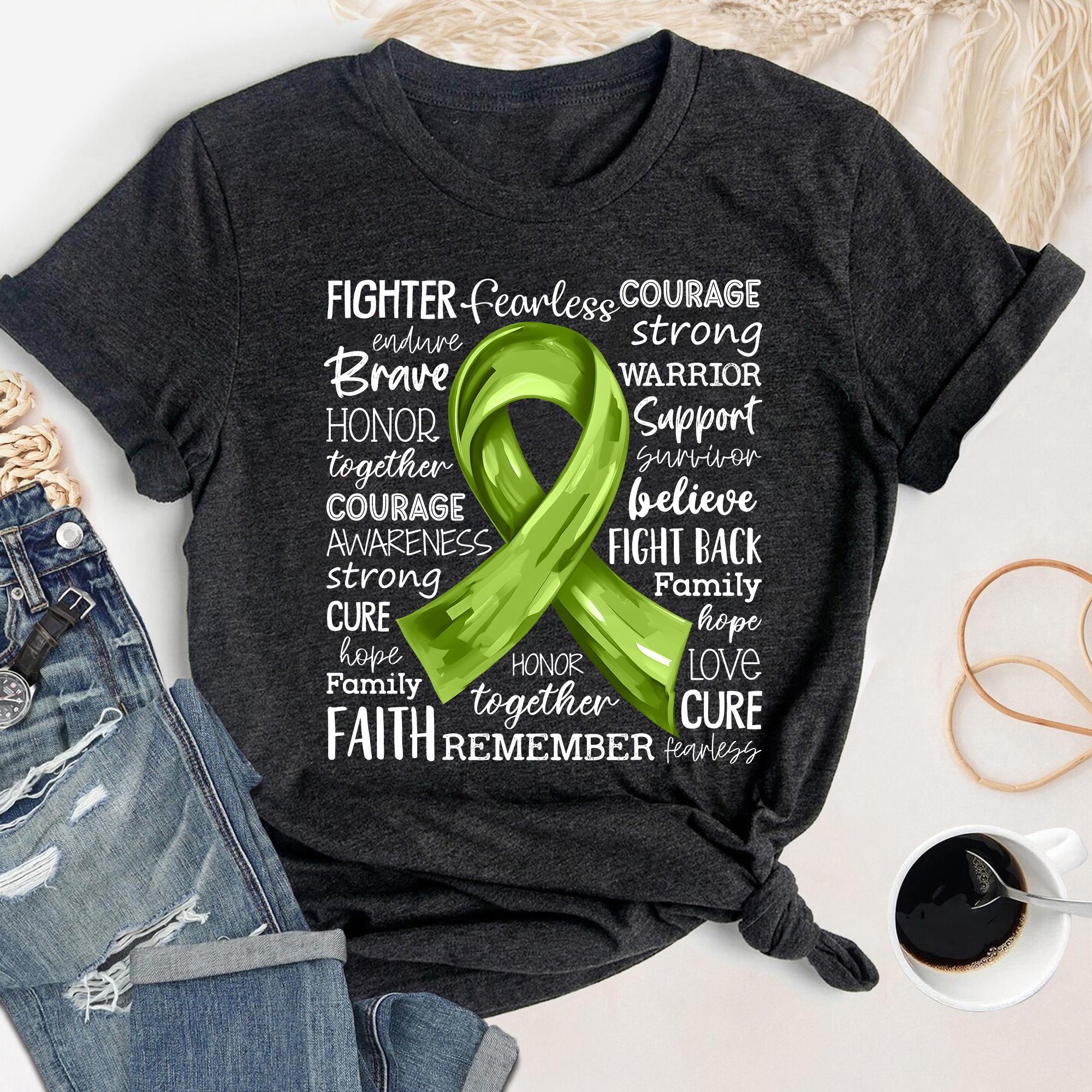 Lymphoma Cancer Shirt, Non Hodgkin Lymphoma, Lime Green Ribbon ...