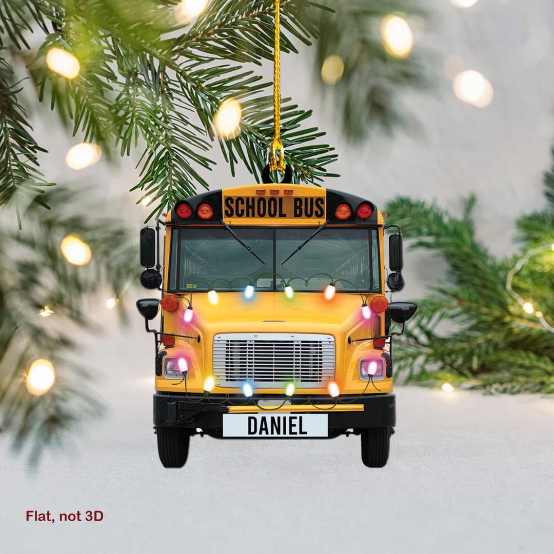 Custom School Bus Christmas Ornament, 2D Acrylic Ornament, School Bus ...