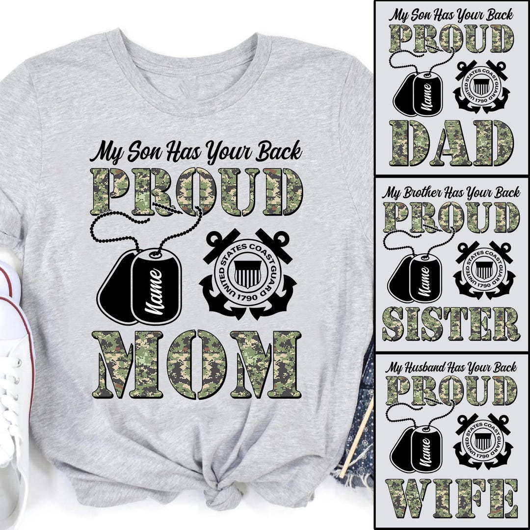 Proud Coast Guard Mom Tee, Coast Guard Dad, Coast Guard Wife, Coastie ...