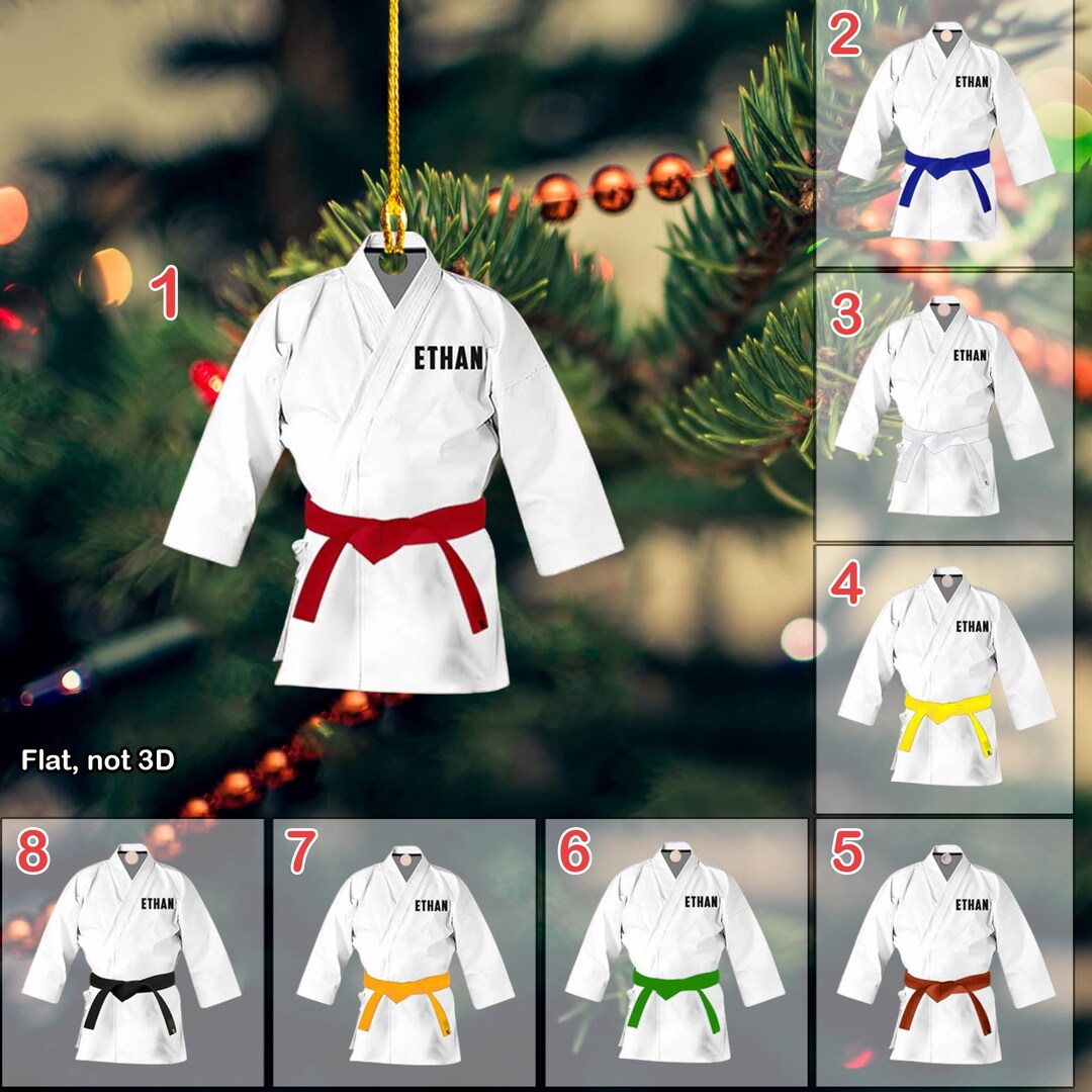 Personalized Full Color Karate Belt Keychain, Custom Name Acrylic ...