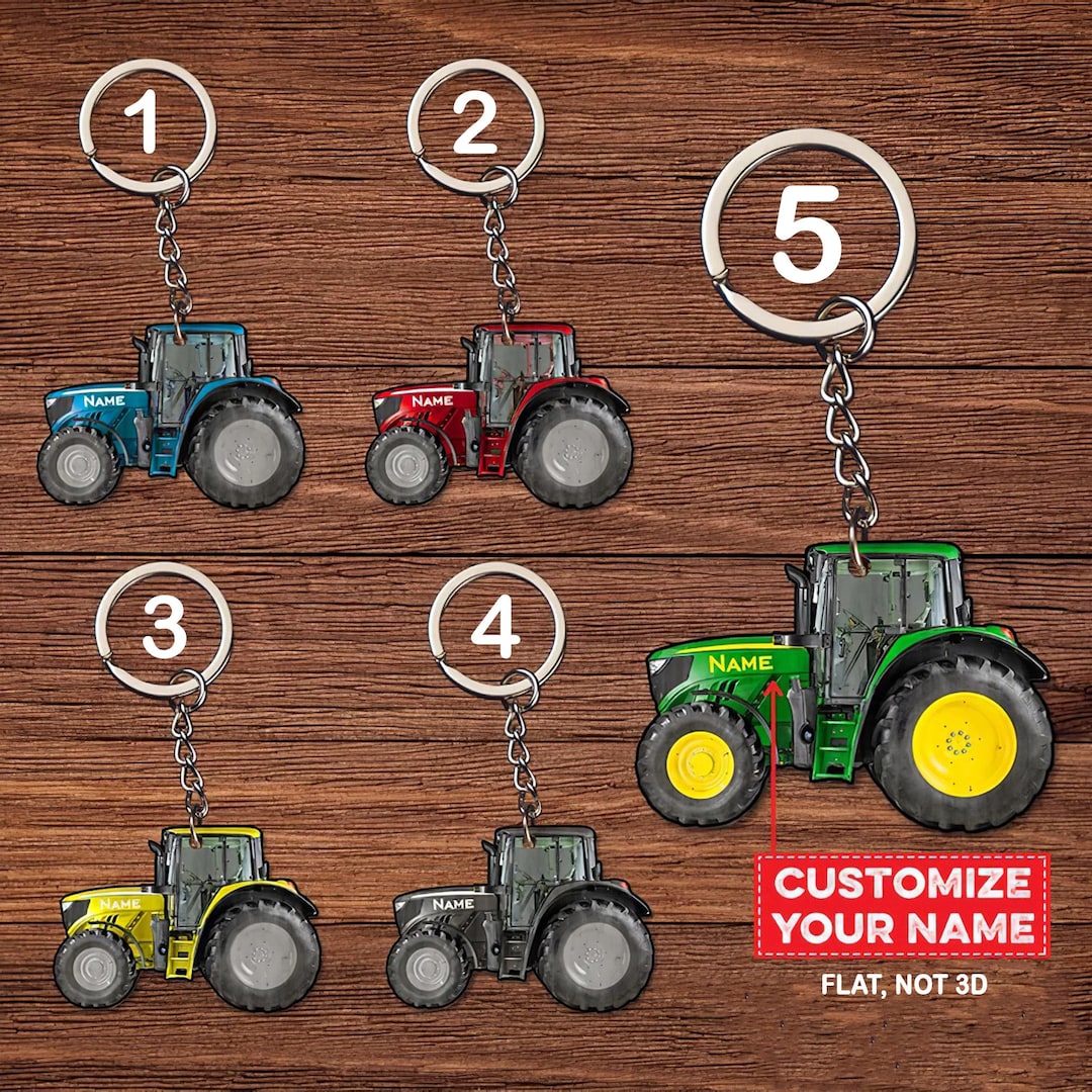 Farm Tractor Keychain, Tractor Gift, Fathers Day Gift - Etsy