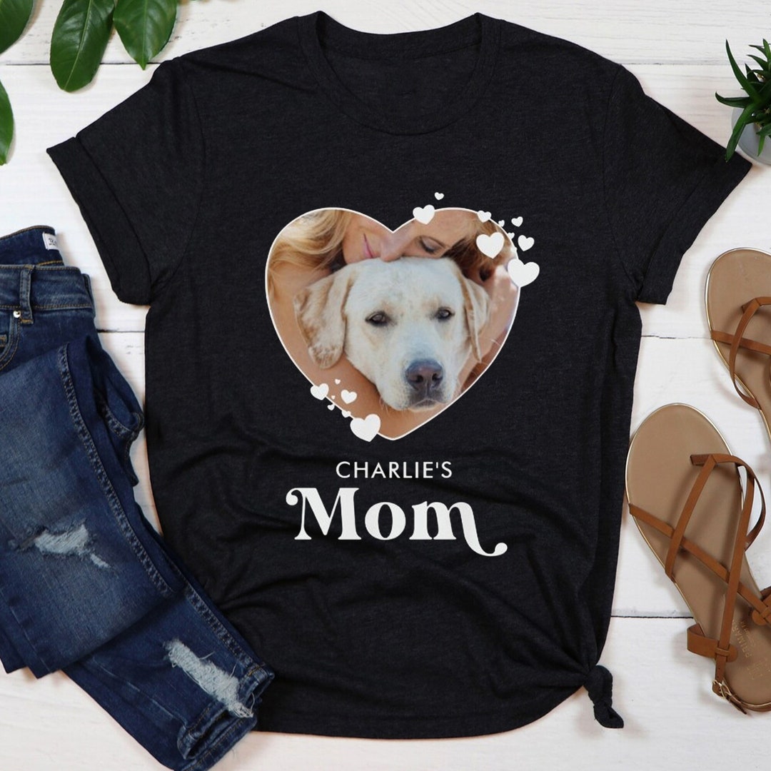 Camiseta con foto personalizada para mamá de perro, camiseta con foto ...