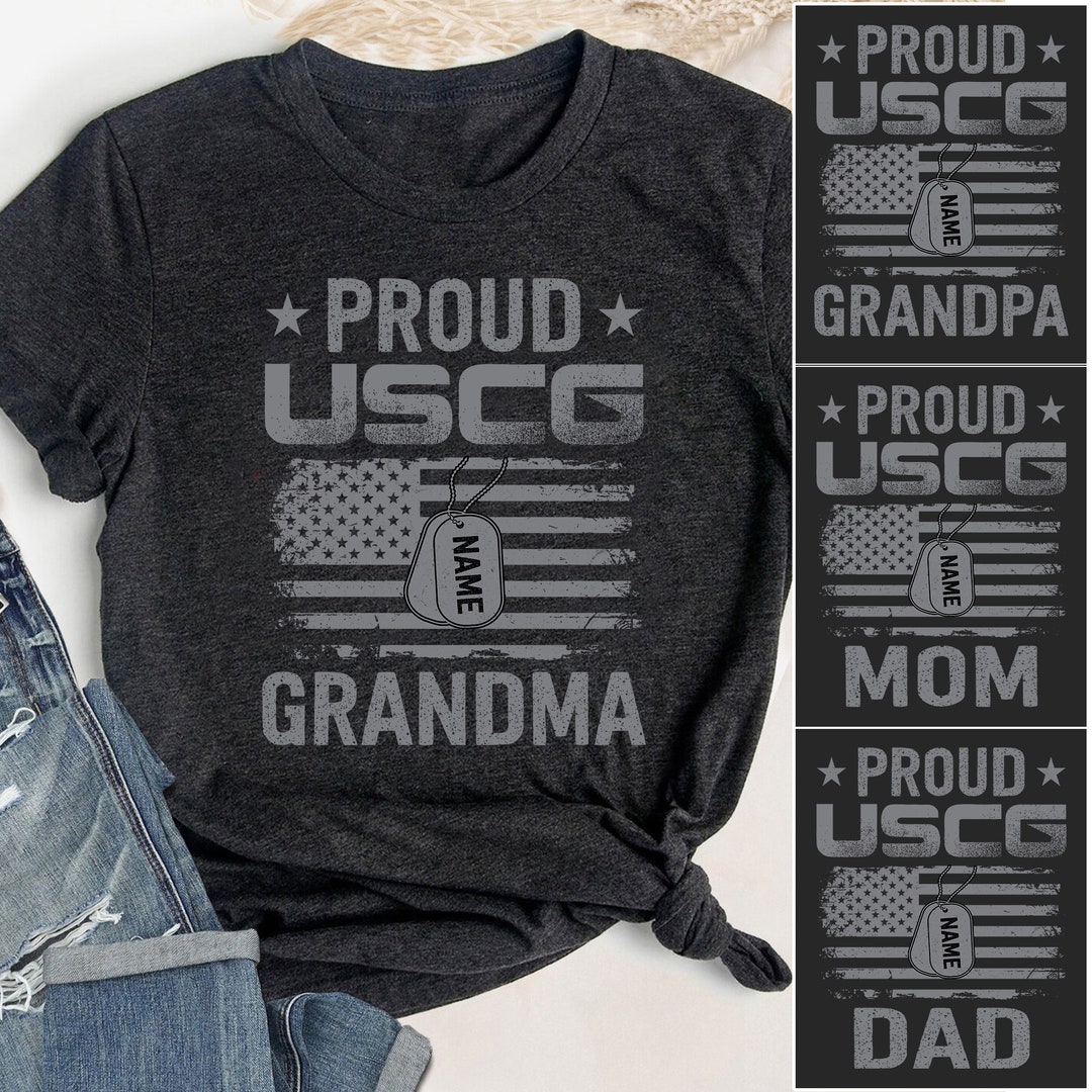 Proud US Coast Guard Family Tshirts, Personalized Coast Guard Grandma ...