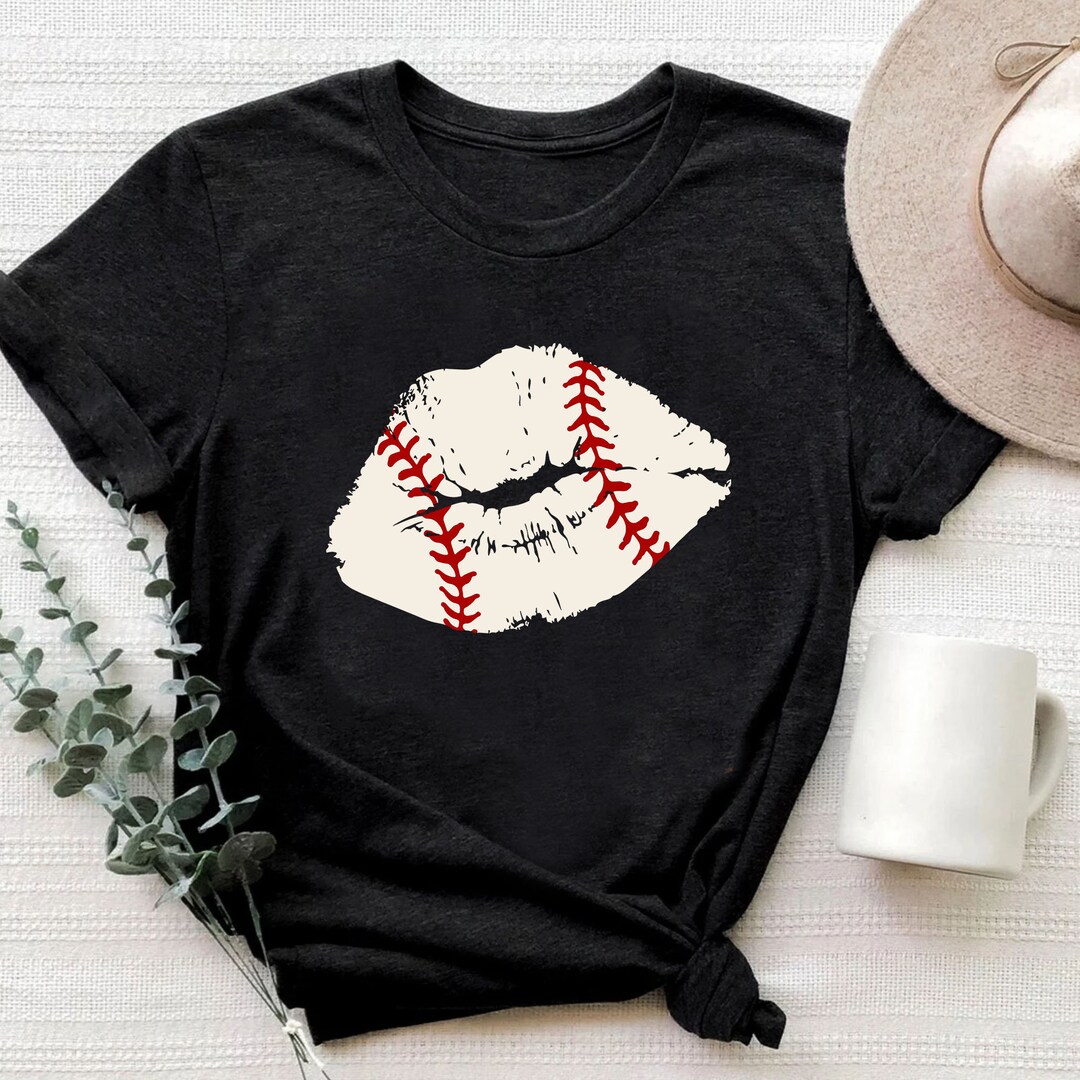 Baseball Lips Kiss Shirt, Baseball Mom Shirt, Baseball Grandma Shirt ...