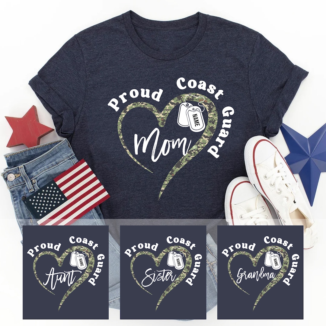 Personalized Coast Guard Mom Shirt, Proud Coast Guard Family Shirts ...