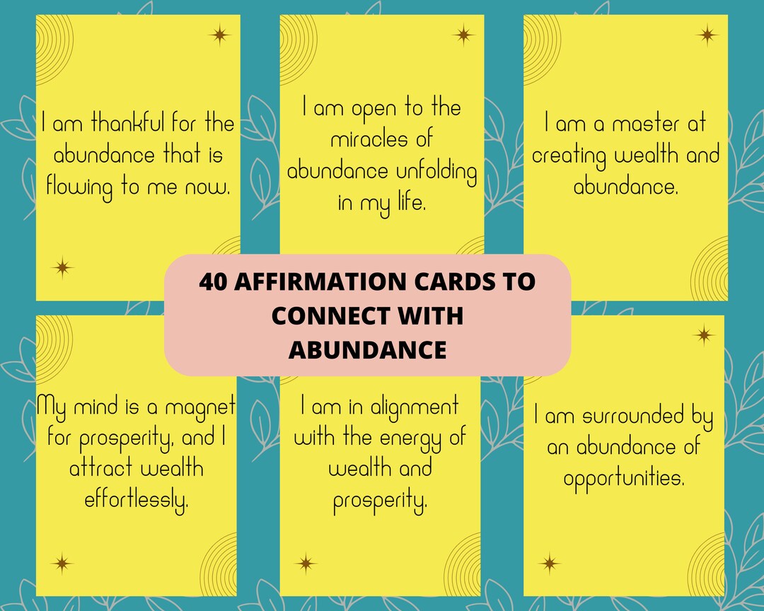 40 Affirmation Cards to Connect With Abundance, Manifest Abundance ...