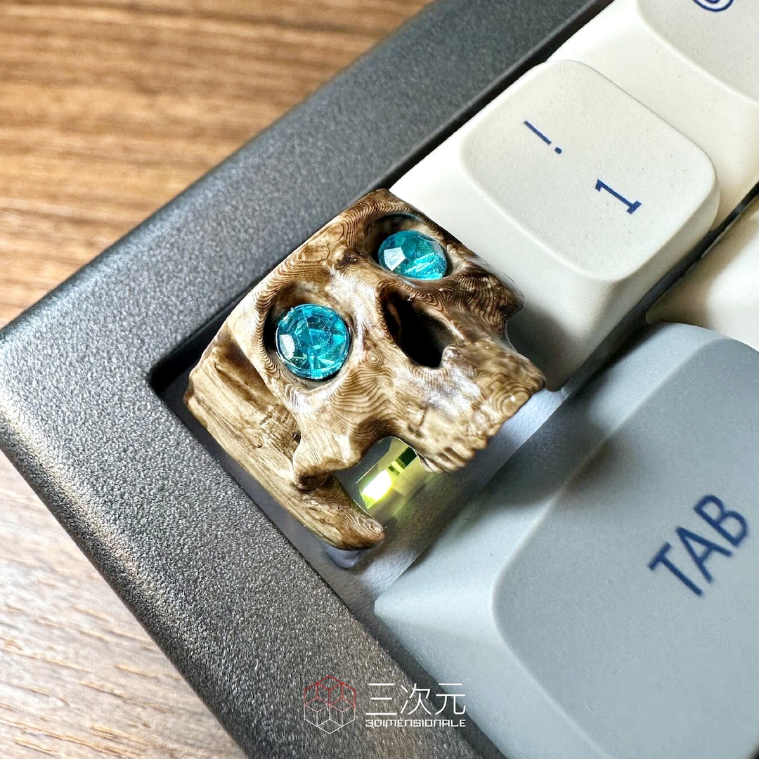 Keycap Skull, Diamond Keycap, Resin Keycap, Keycaps for cherry MX ...
