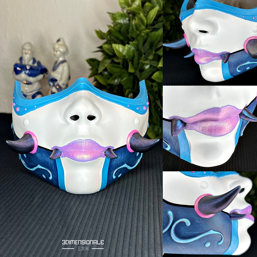 Hannya Chunari Mask, Girl Mask, Geisha Half Mask, Japanese Mask ...