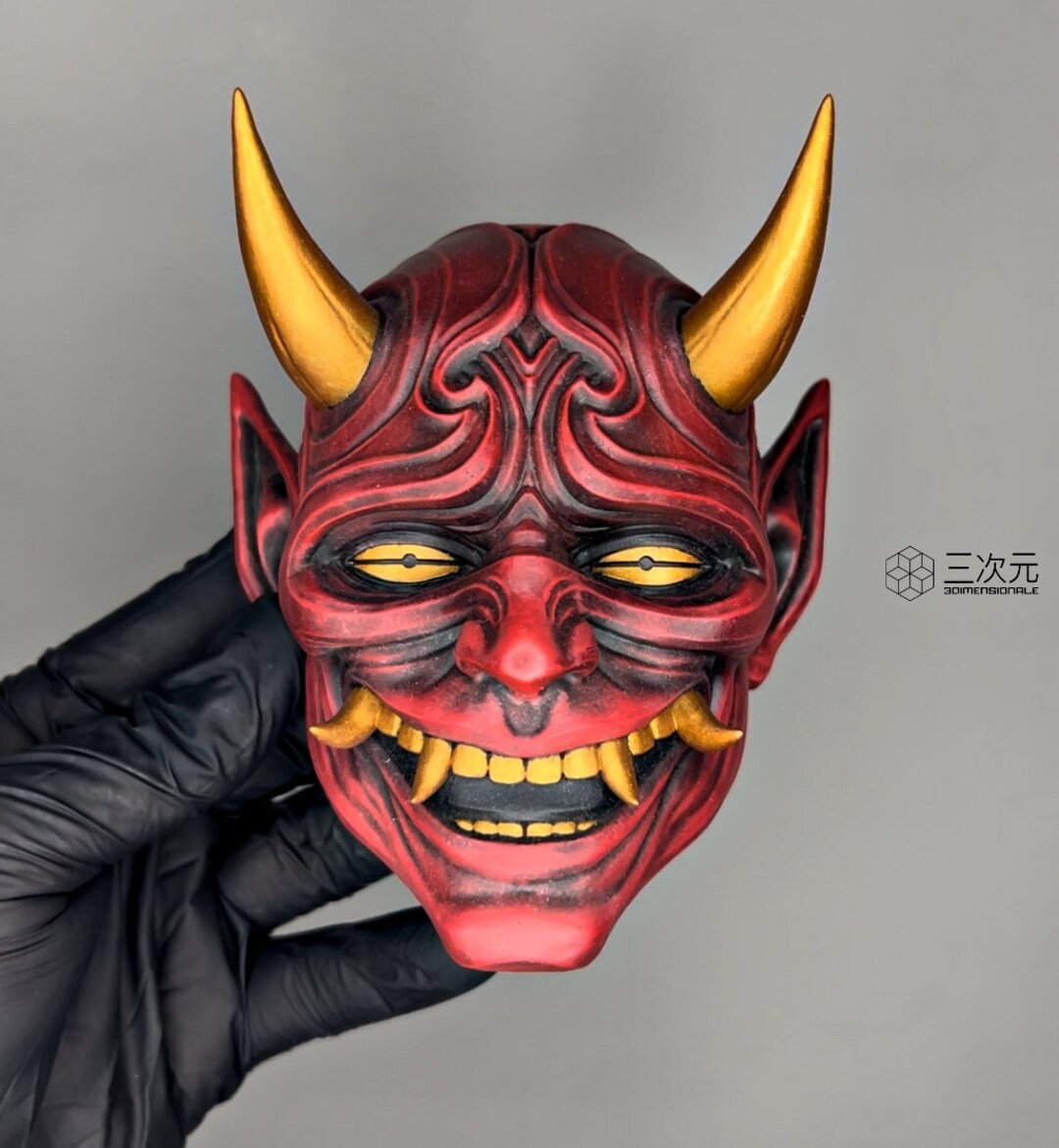 Oni Mask Wall Decoration Demonic Mask Japanese Oni Demonic - Etsy