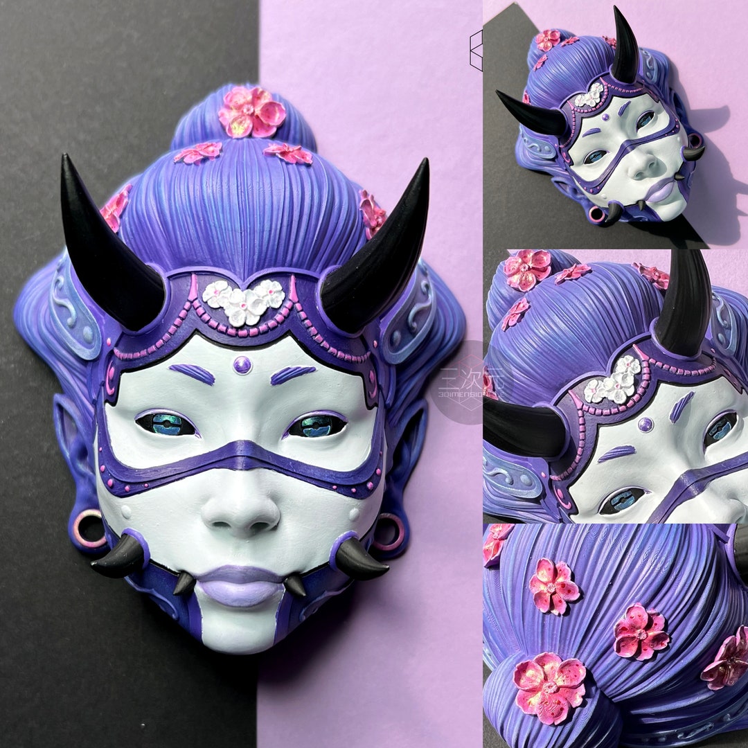 Hannya Chunari Mask, Hanging Head, Girl Mask, Japanese Mask, Halloween ...