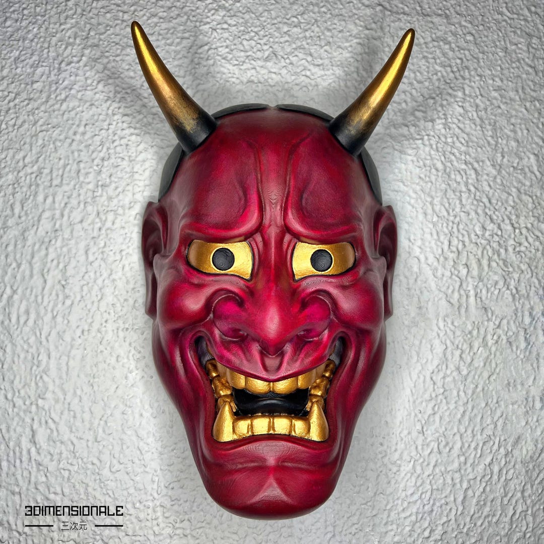 Hannya Wall Mask – Hand-painted Oni Wall Art, Unique Hanging Decoration ...