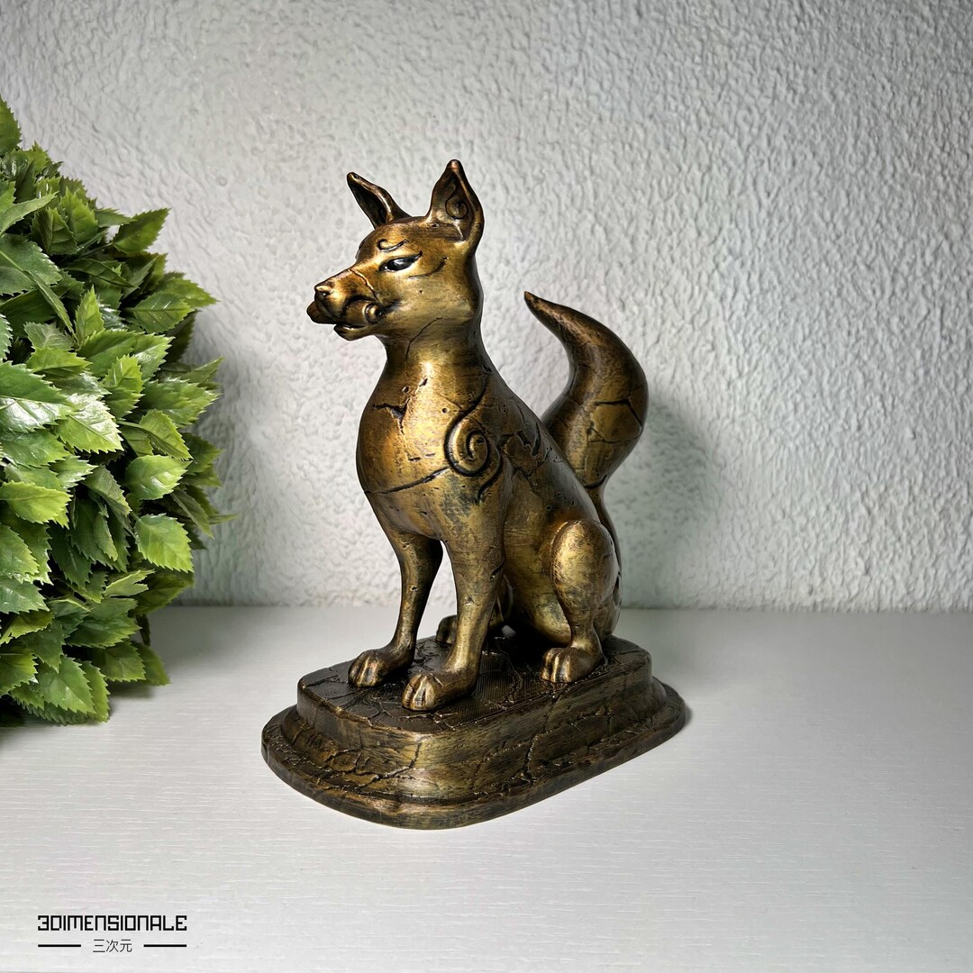 Kitsune Yokai Statue – Japanese Fox Spirit Figure – Golden Folklore ...