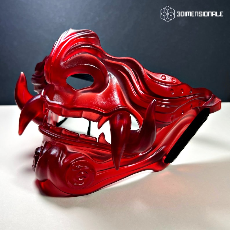 Oni Half Mask Wearable Samurai Mask Accessories Cosplay - Etsy
