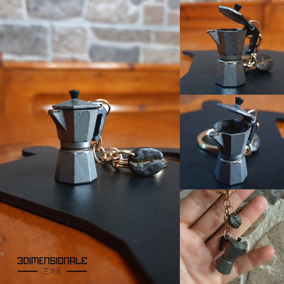 Moka Pot Coffee Bean Keychain, Handmade, Italian Coffee Culture ...