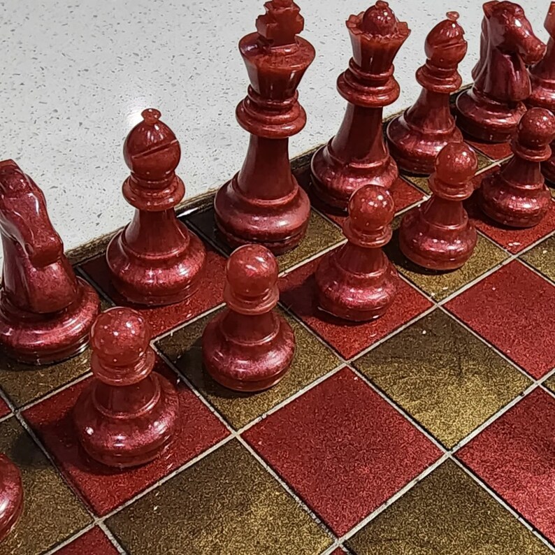 Custom Made Resin Chess Board & Pieces - Etsy