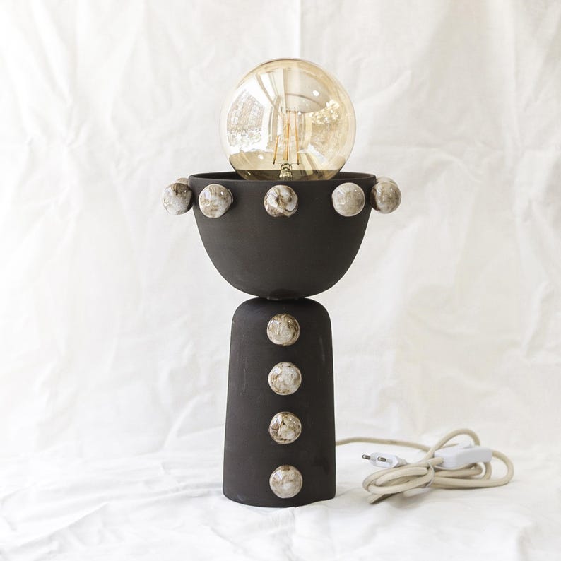 Handmade Ceramic Table Lamp | Modern Bedside Lighting, Madrid Studio - Etsy