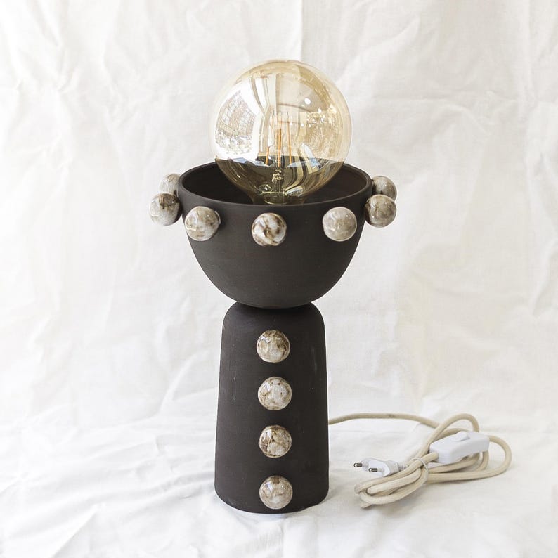 Handmade Ceramic Table Lamp | Modern Bedside Lighting, Madrid Studio - Etsy