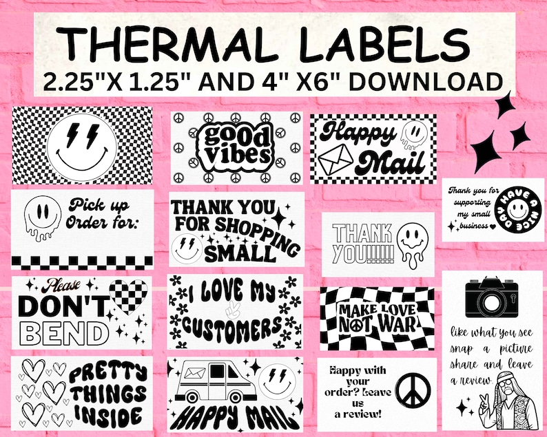 Small Business Thermal Printer Labels | Thank You Stickers (digital ...