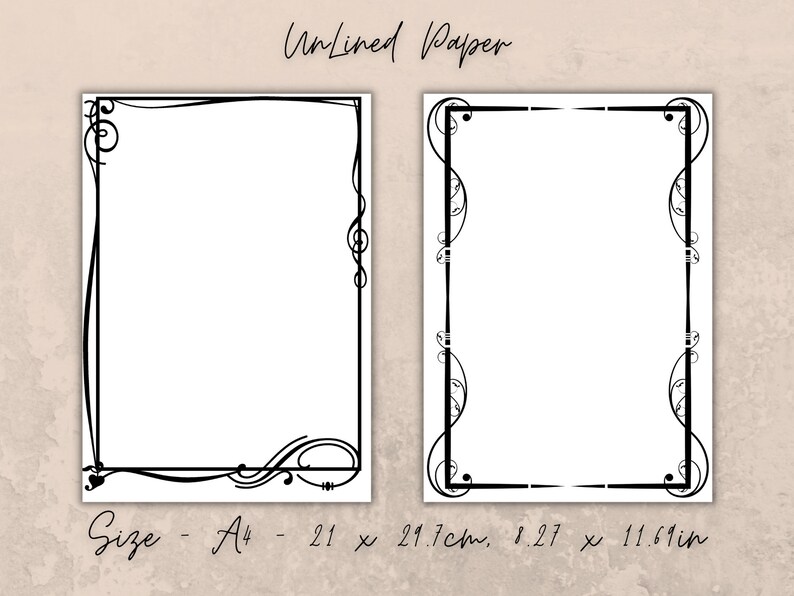 Printable Stationery Classic Border Letter Printable Writing - Etsy