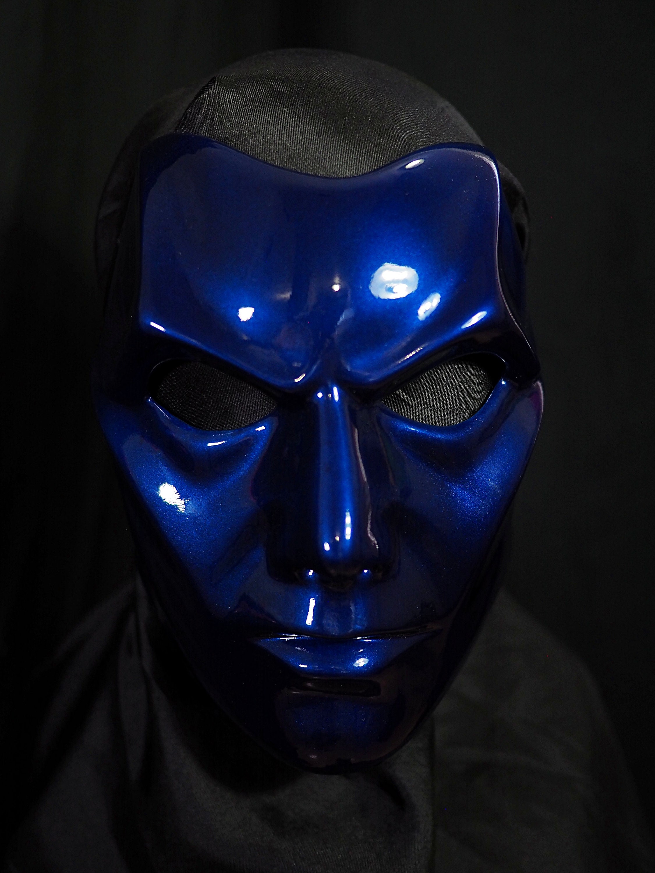 Metallic Blue Costume Masquerade Mask the Archon. Deep Cobalt Blue ...