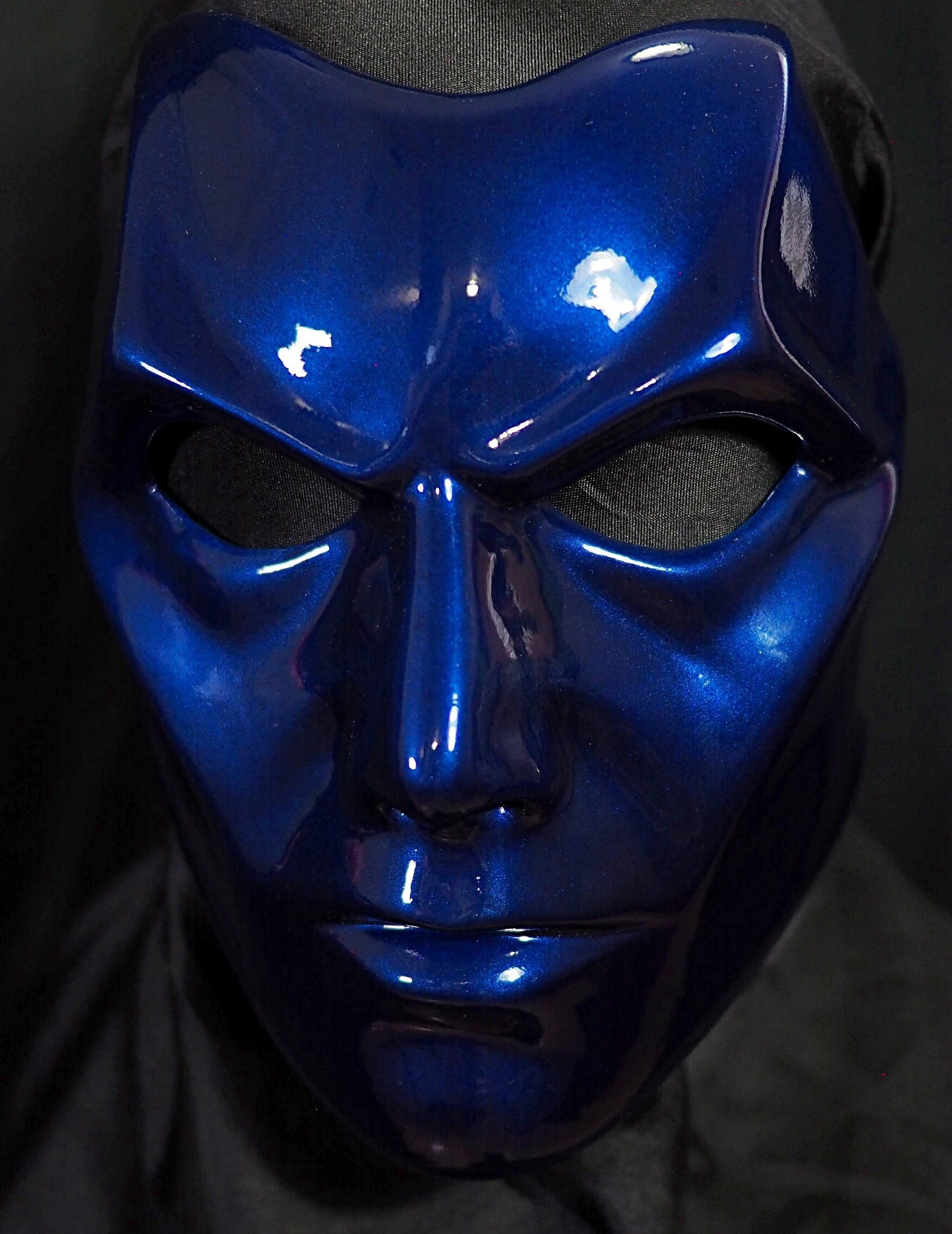 Metallic Blue Costume Masquerade Mask the Archon. Deep Cobalt Blue ...