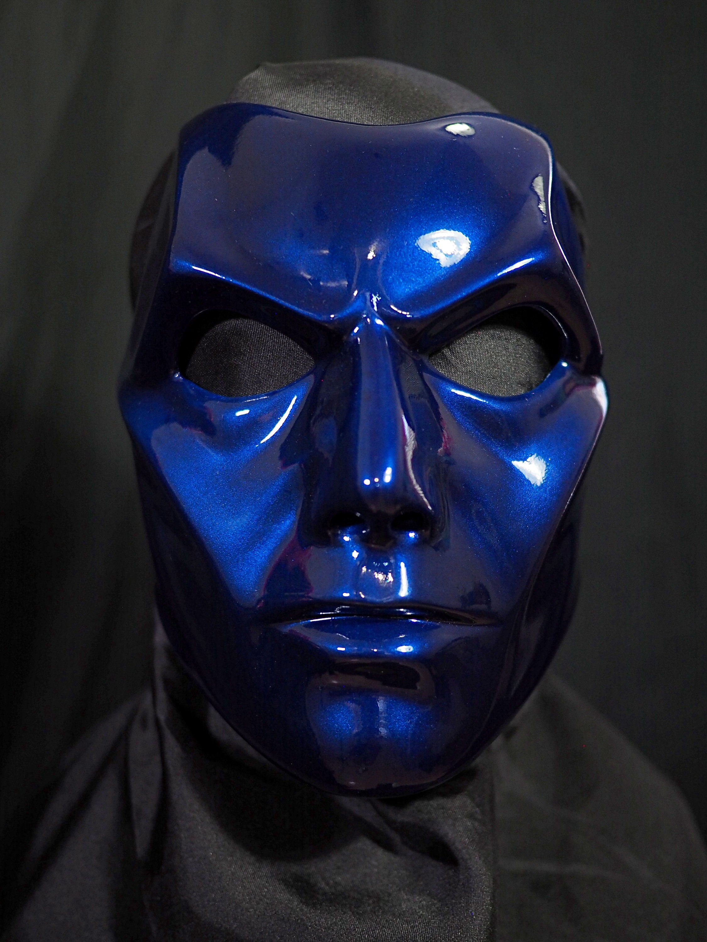Metallic Blue Costume Masquerade Mask the Archon. Deep Cobalt Blue ...