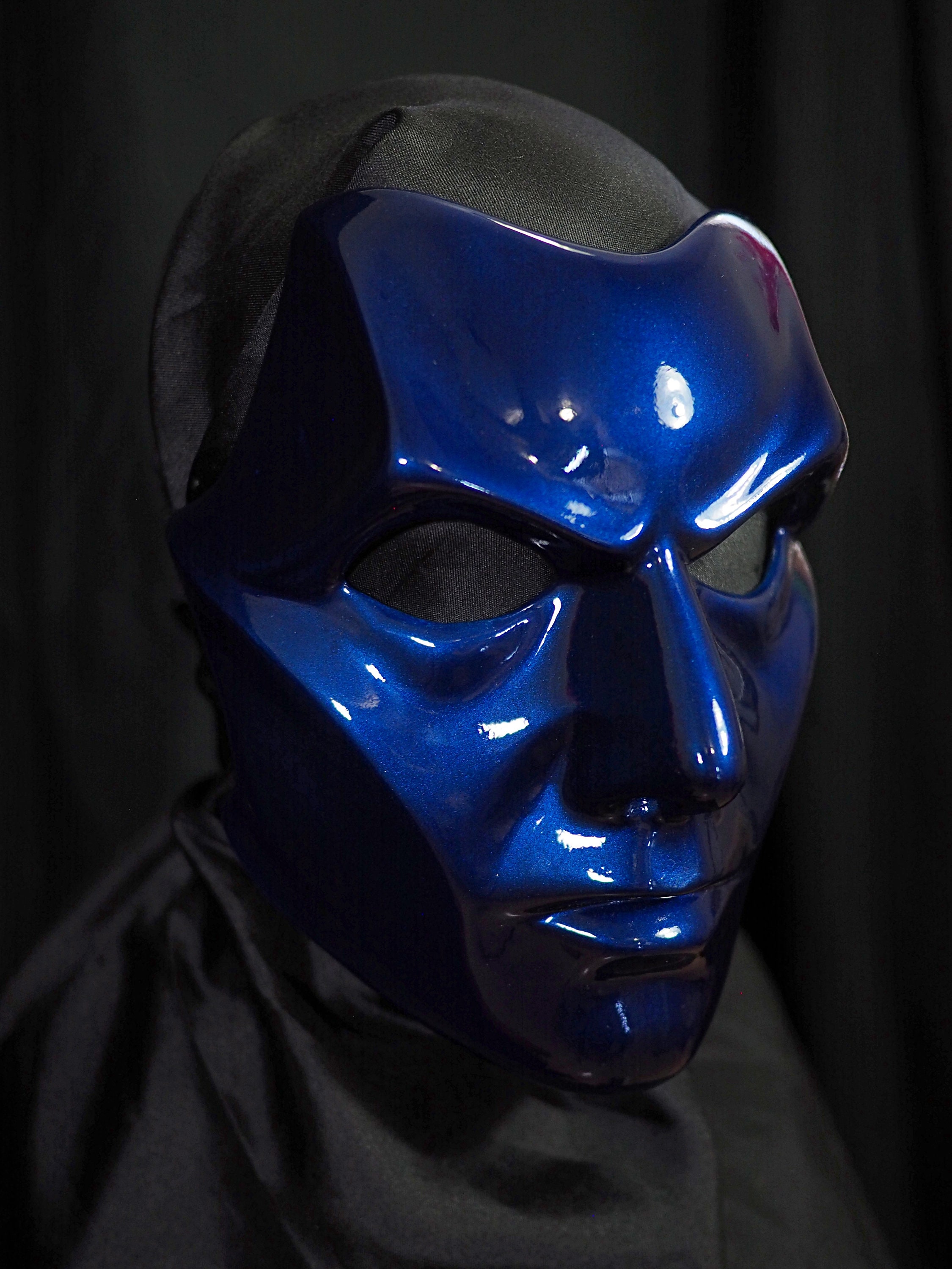 Metallic Blue Costume Masquerade Mask the Archon. Deep Cobalt Blue ...