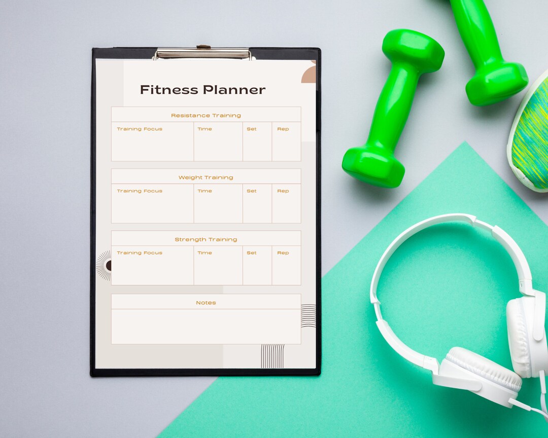 Printable Fitness Planner, Exercise Log, Health Organizer, Goal Tracker ...