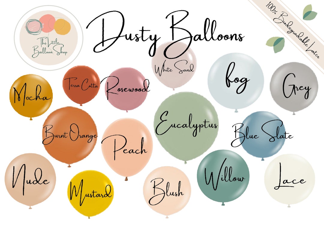 Dusty Natural Latex Balloons, Design Your Own Boho Balloon Arch, Chalky ...