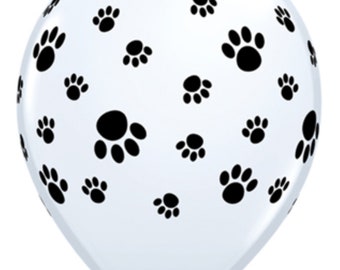 Paw Print Latex Balloon Puppy Party Balloons 11 Latex Balloons Dog Birthday Puppy Birthday Pawty ...