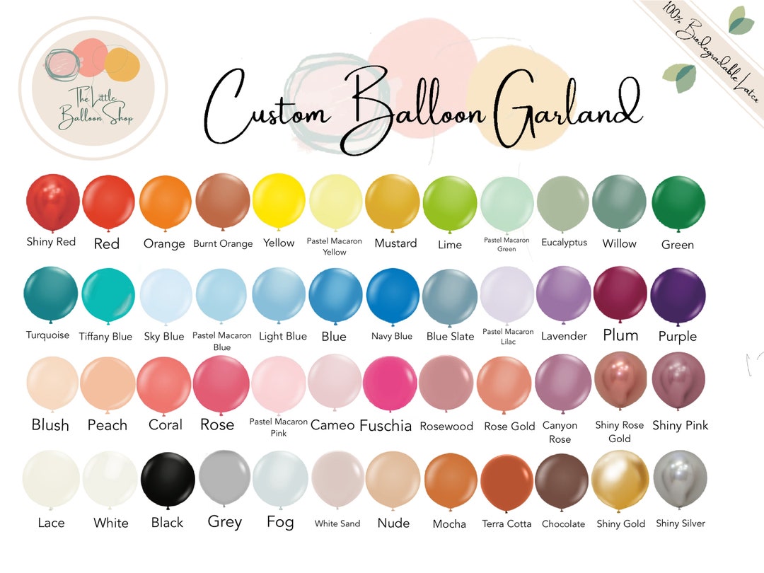 Custom Colors, Pick Own Balloon Color, DIY Balloon Garland Arch Kit, Matte Chalk Boho Balloon ...