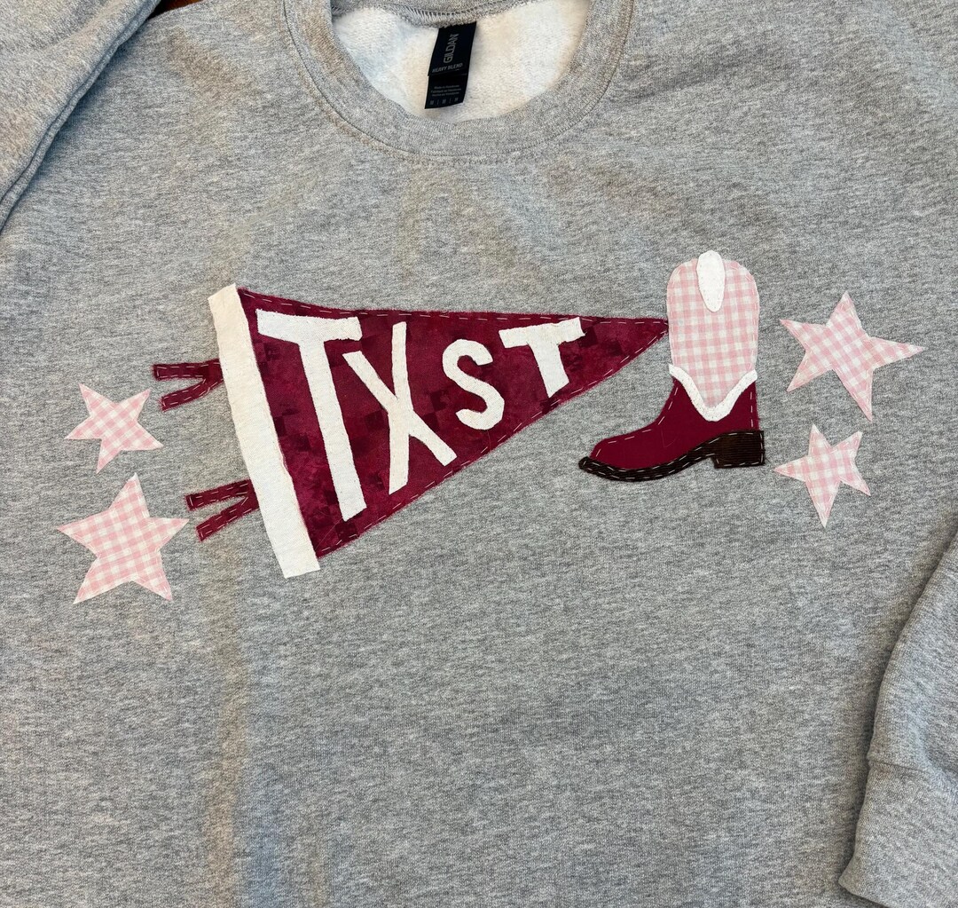 College Cowboy Patchwork Crewneck - Etsy