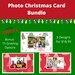Printable Photo Christmas Card Bundle Instant Download Red - Etsy