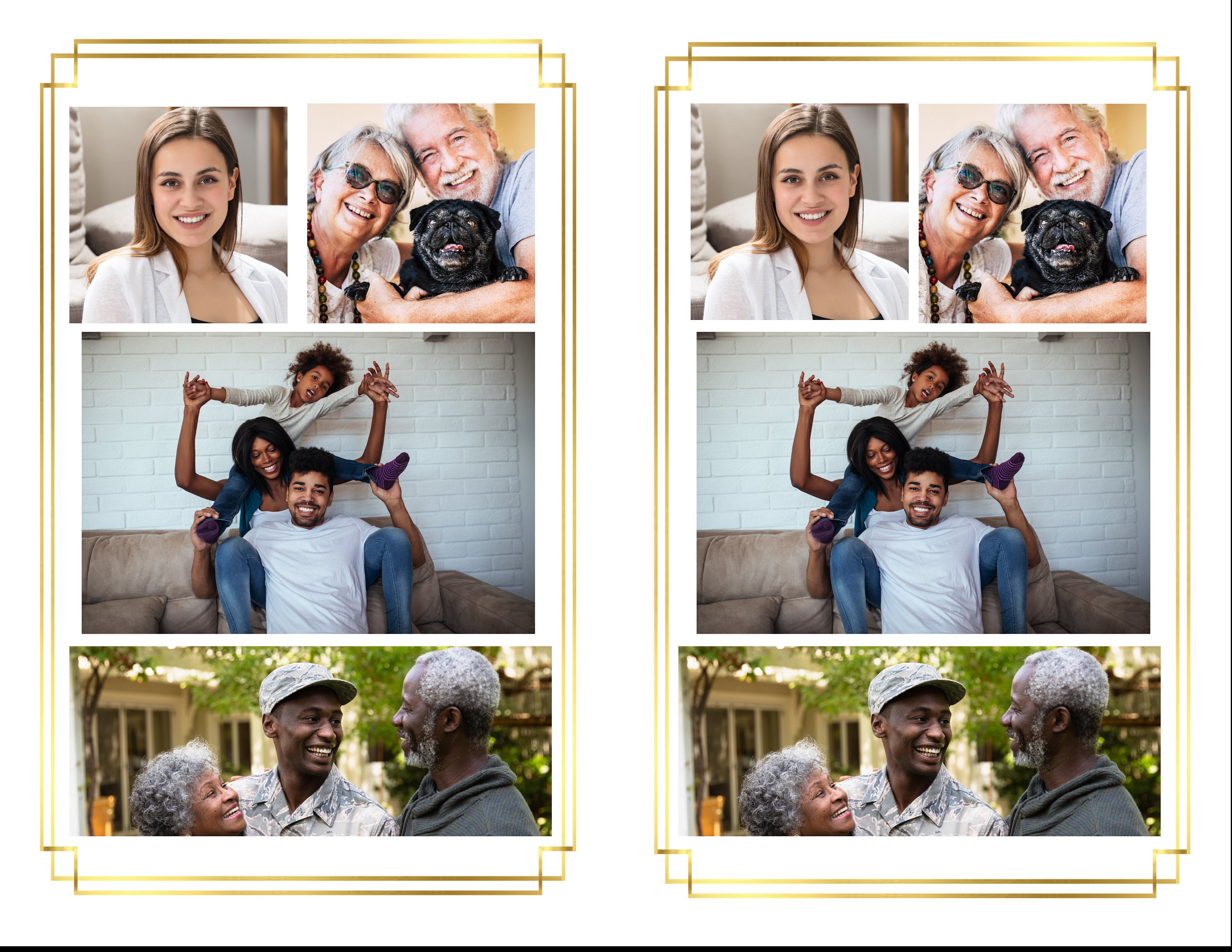 8-page White With Gold Border - Editable Funeral Program Template in ...