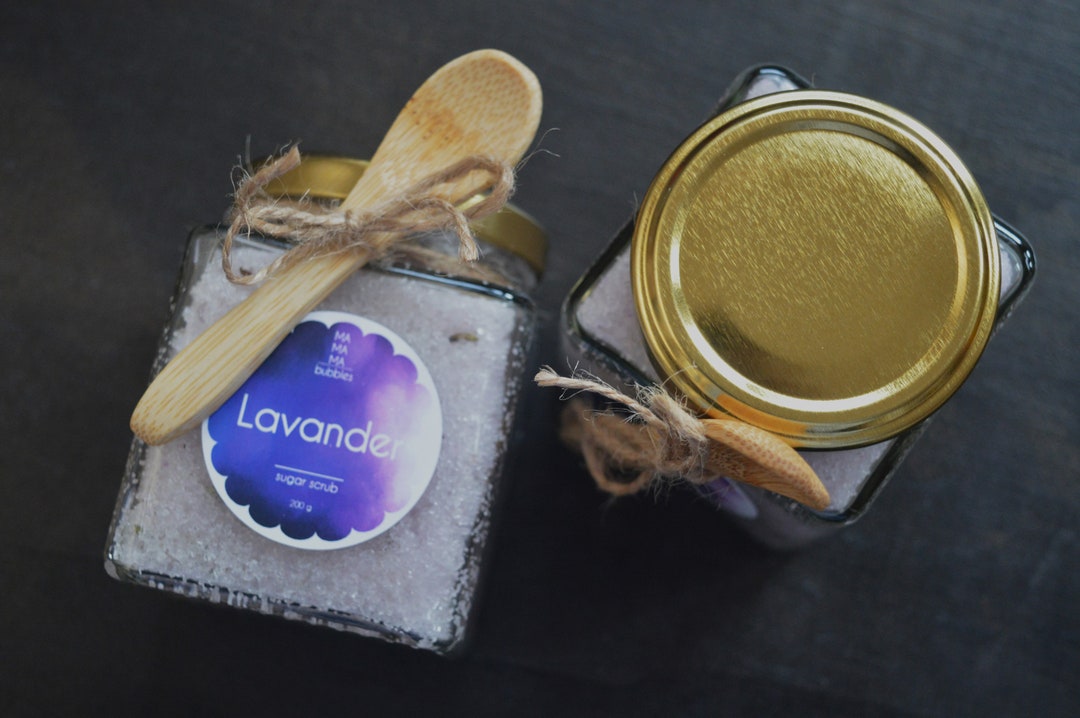 Lavender Body Sugar Scrub, Handmade With Bamboo Spoon - Etsy
