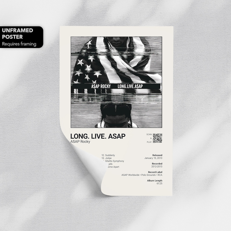 Long Live ASAP Album Cover ASAP Rocky Framed Poster Print | Etsy