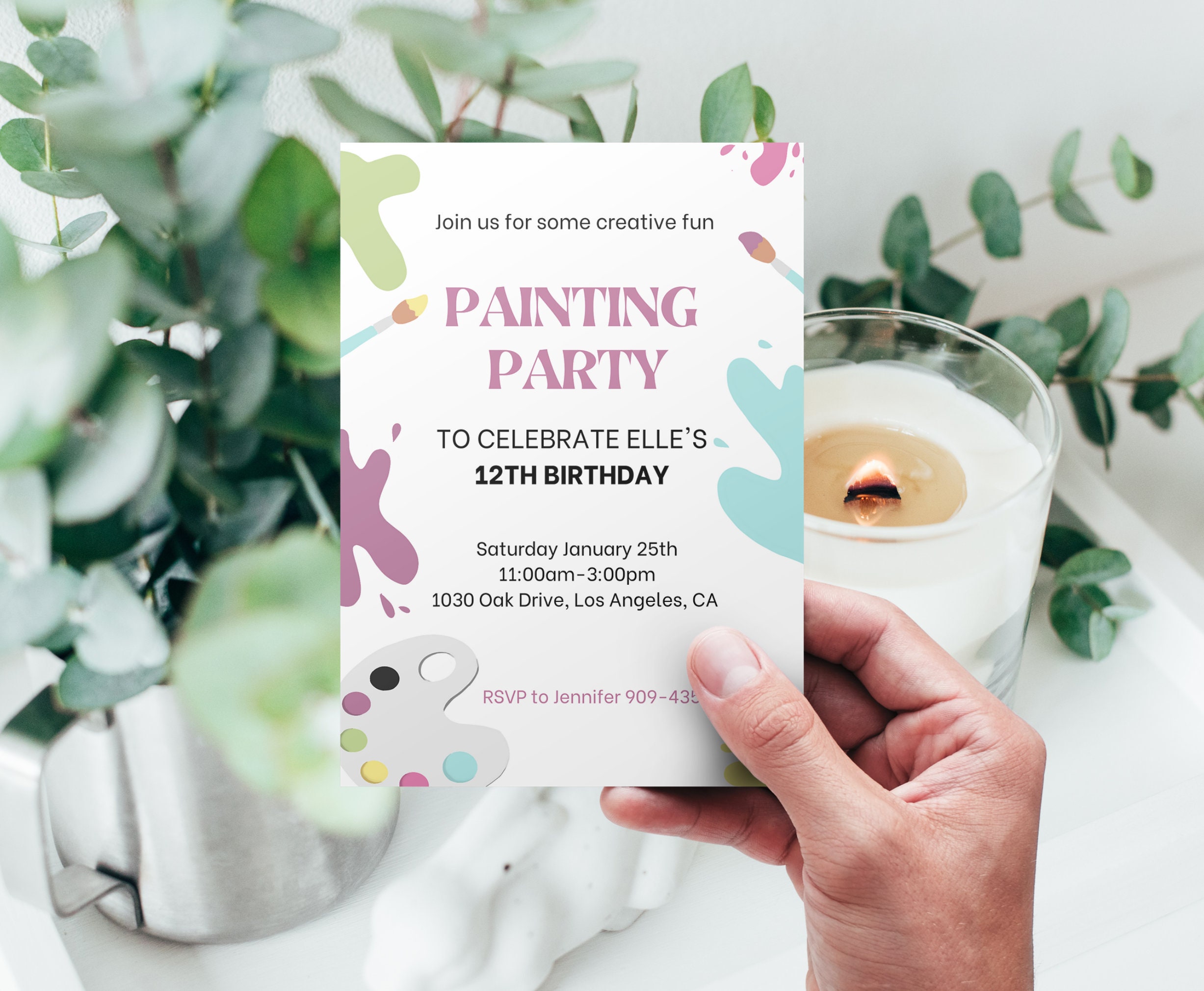Painting Party Invitation | Instant Download Printable and Editable ...