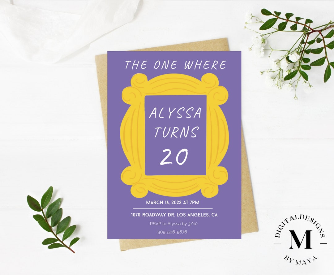 FRIENDS TV Show Birthday Party Invitation Birthday Invitation Instant ...