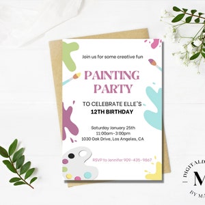 Painting Party Invitation | Instant Download Printable and Editable ...