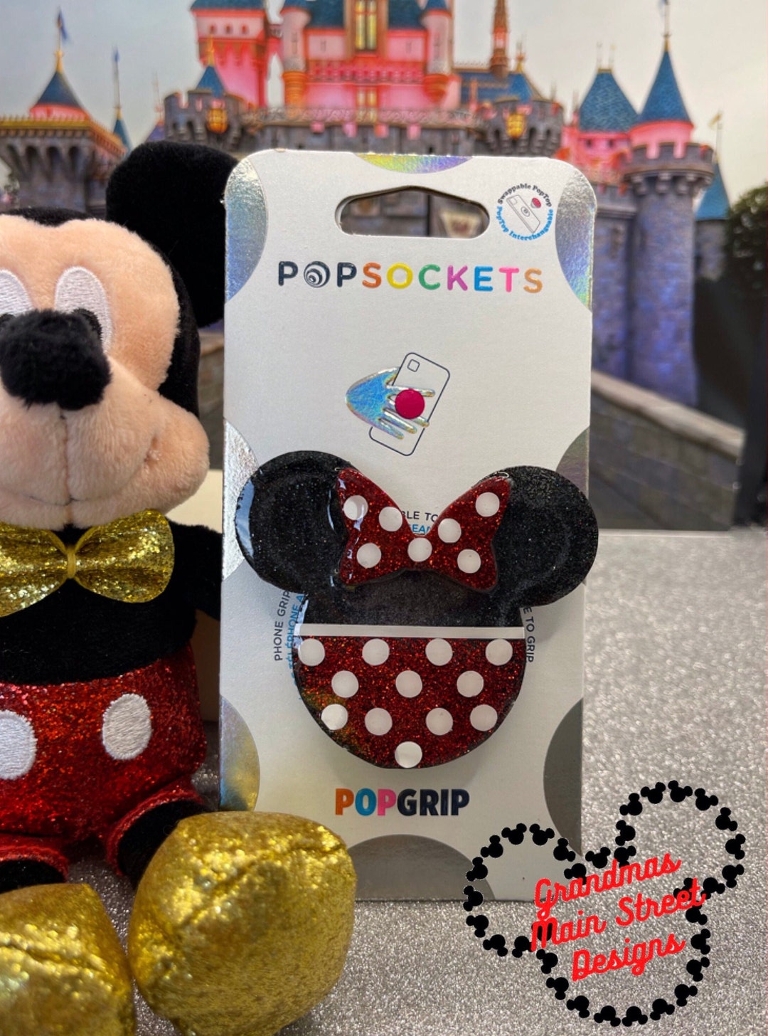 Minnie Mouse Disney Popsocket ®/phone Grip/badge Reel - Etsy