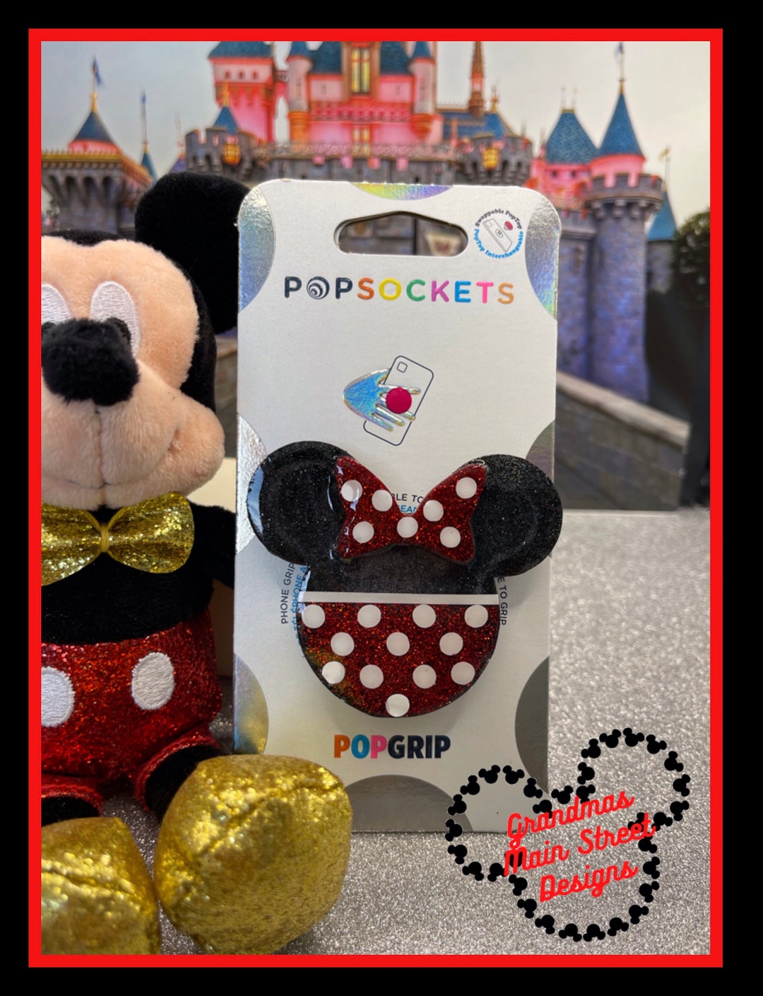 Minnie Mouse Disney Popsocket ®/phone Grip/badge Reel/keychain - Etsy