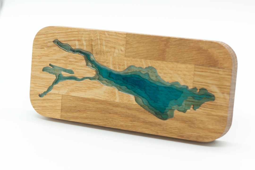 Lake Constance Depth Chart in Wood - Etsy