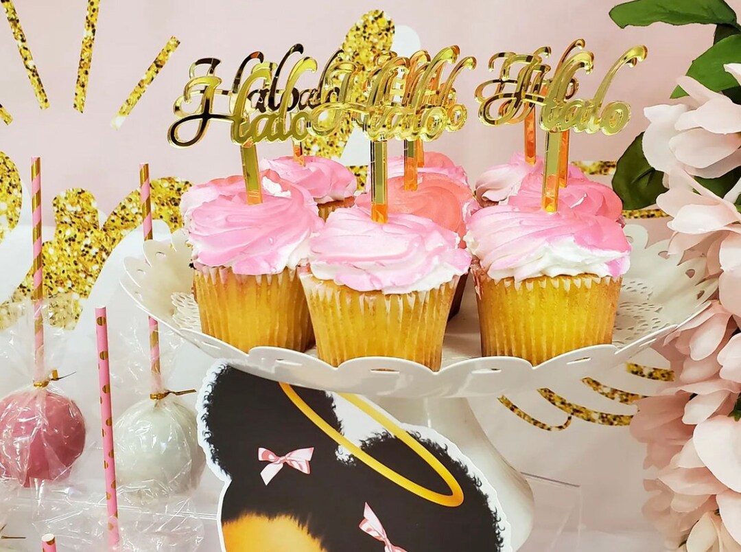 Personalized Acrylic Cupcake Picks | Custom Cupcake Toppers - Set of 6 ...
