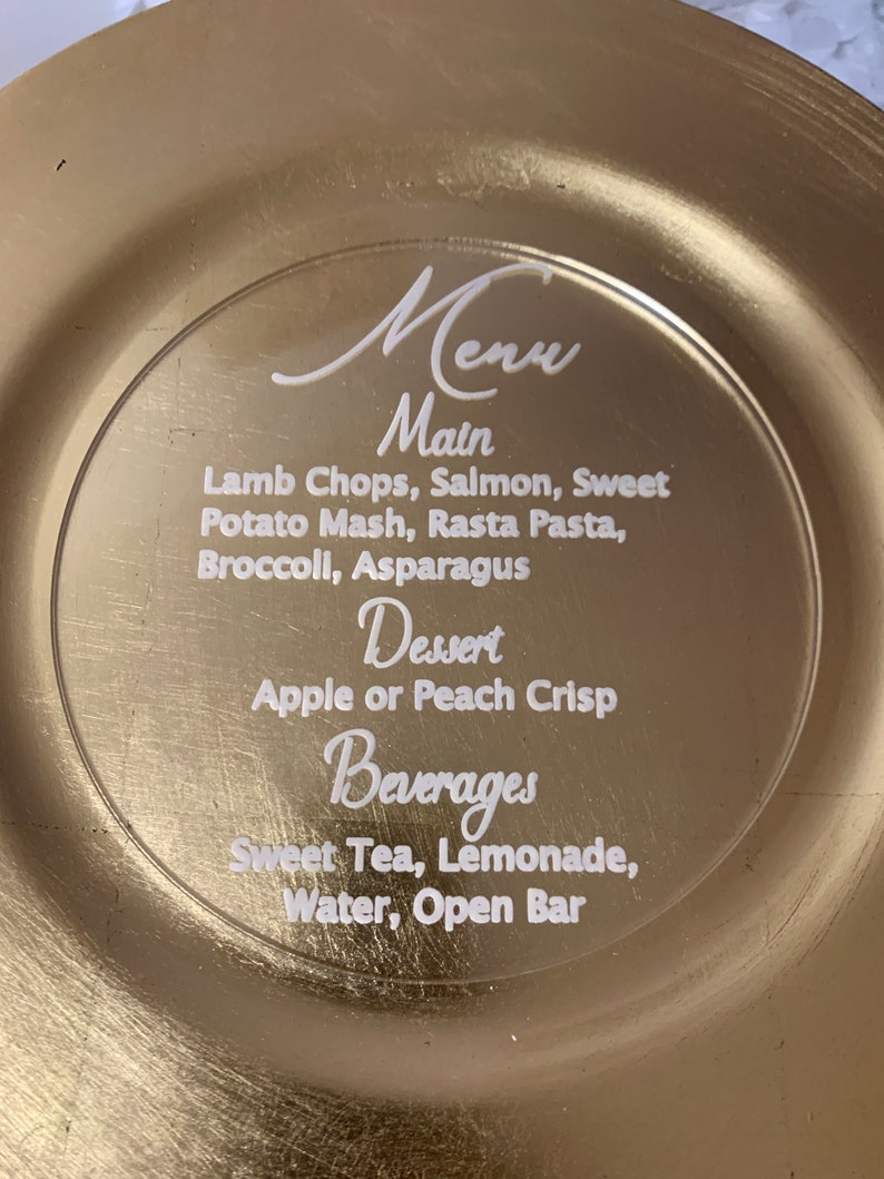 Acrylic Menus, Circle Acrylic Menu Cards Wedding Menu Baby Shower Menus ...