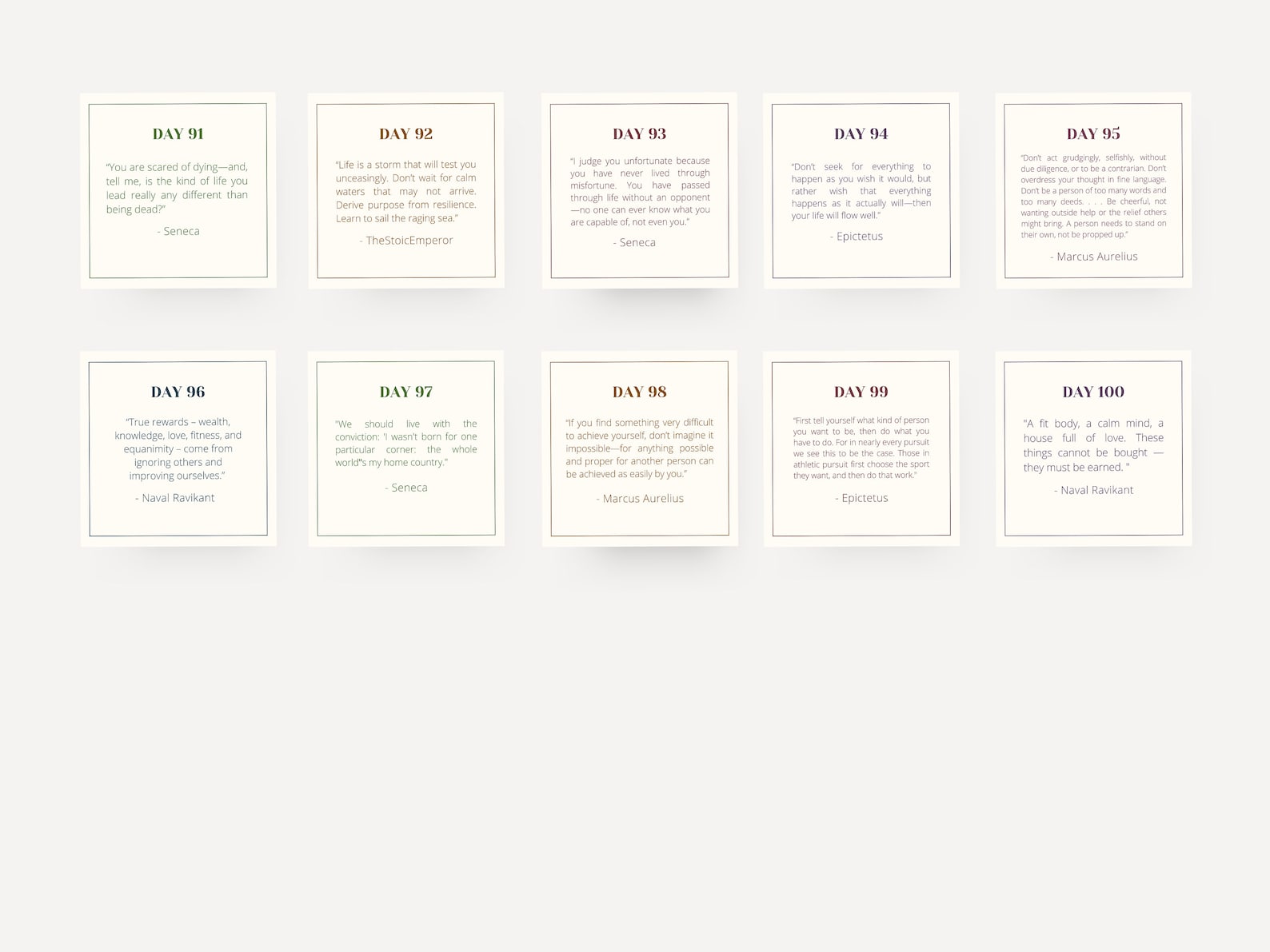 100 Stoic Cards | Stoic Meditations | Stoic Affirmation Cards ...